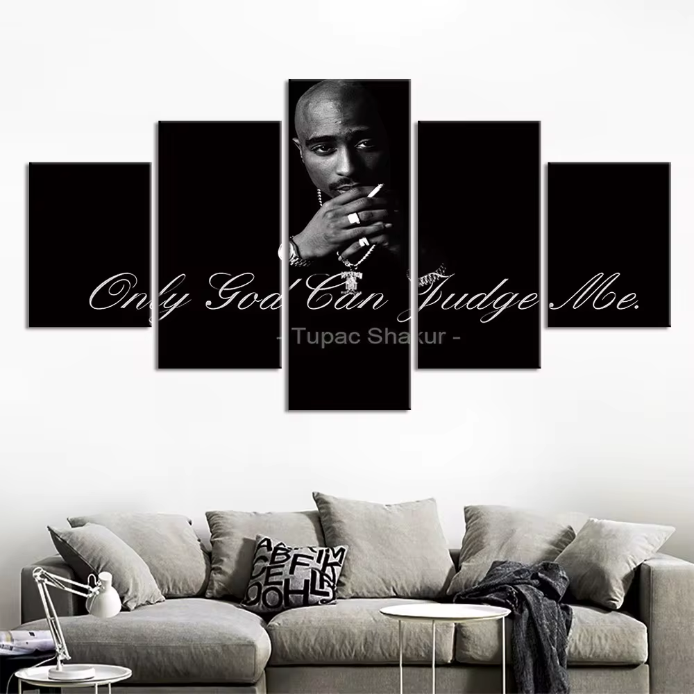 Tupac Shakur 2Pac Only God Can Judge Me 5 Piece Canvas Wall Art Painti – Buy Canvas Wall Art ...