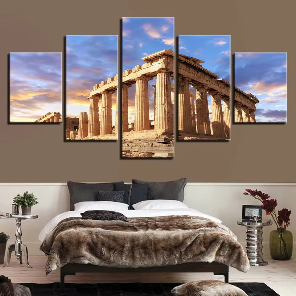 Parthenon Temple Acropolis Athens Greece 5 Piece Canvas Wall Art Paint – Buy Canvas Wall Art ...