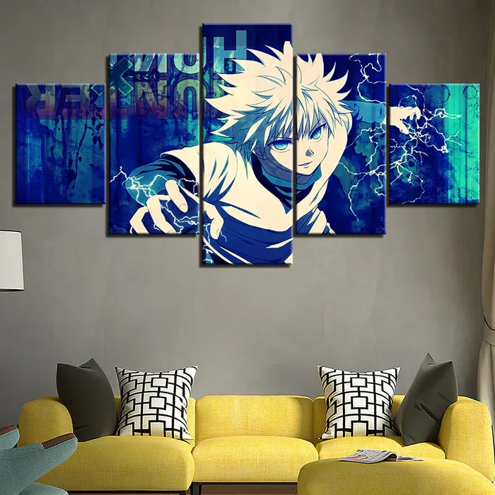 Hunter x Hunter Killua Zoldyck Lightning Anime 5 Piece Canvas Wall Art ...