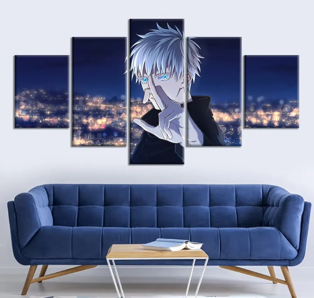 Anime Character Jujutsu Kaisen Gojo 5 Piece Canvas Wall Art Painting W ...