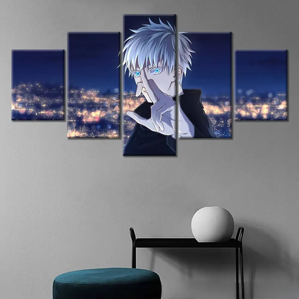 Anime Character Jujutsu Kaisen Gojo 5 Piece Canvas Wall Art Painting W ...