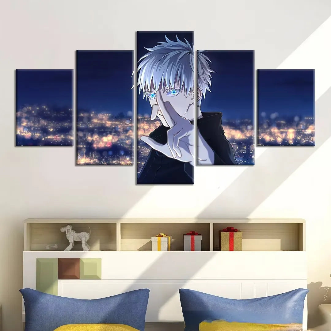 Anime Character Jujutsu Kaisen Gojo 5 Piece Canvas Wall Art Painting W ...