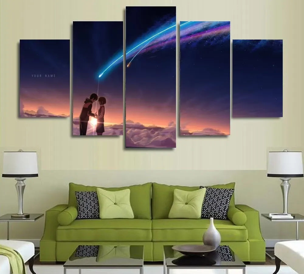 Anime Character Your Name Kimi No Na Wa 5 Piece Canvas Wall Art Painti ...