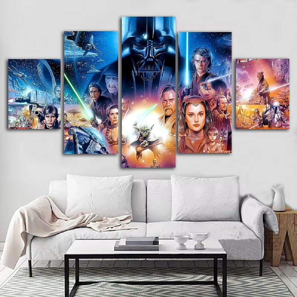 Star Wars Characters Portraits 4 Piece Canvas Wall Art Painting Wallpa ...