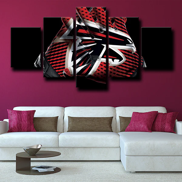 NFL Football Team Atlanta Falcons Logo Gloves 5 Piece Canvas Wall Art ...