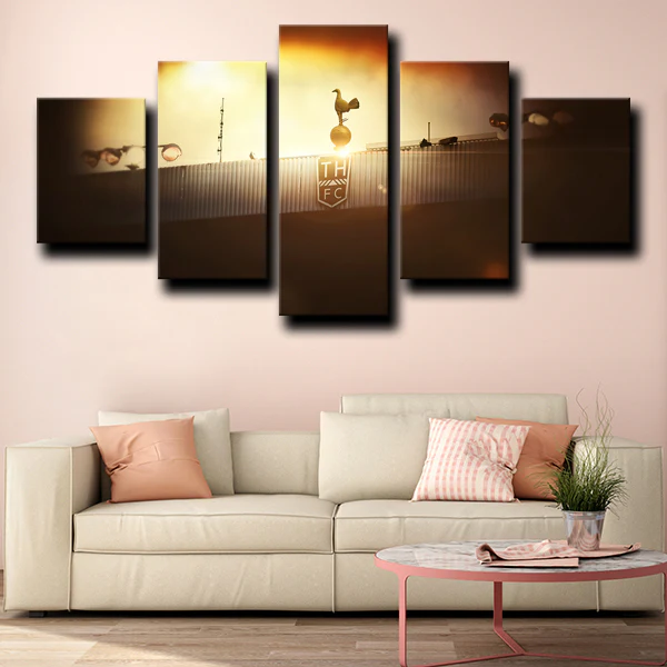 Spurs Tottenham Hotspur FC Logo Hart Lane Stadium 5 Piece Canvas Wall ...
