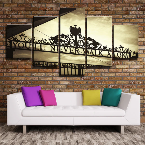 Liverpool FC Football Club Shankly Gates Anfield 5 Piece Canvas Wall A ...