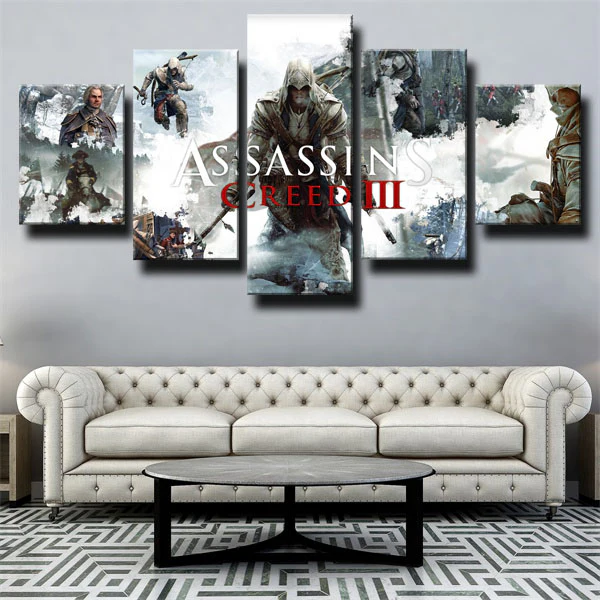 Assassin's Creed III Characters Ultimate Gaming 5 Piece Canvas Wall Ar ...