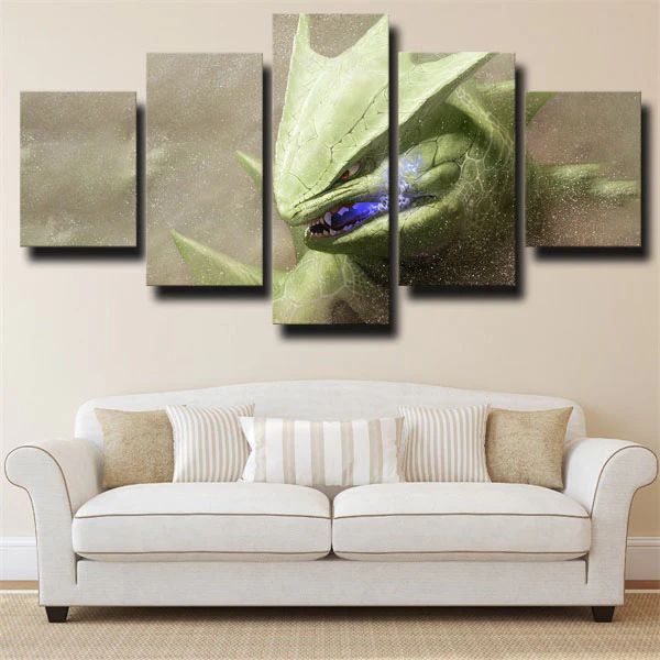 Legendary Pokemon Tyranitar Anime Character 5 Piece Canvas Wall Art Pa ...