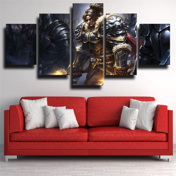 Varian Wrynn Epic World of Warcraft Legion 5 Piece Canvas Wall Art Pai ...