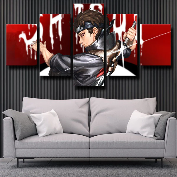 Shisui Uchiha Naruto Anime Red 5 Piece Canvas Wall Art Painting Wallpa ...