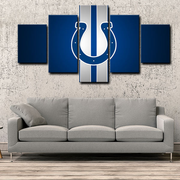 Indianapolis Colts NFL Football Team Logo 5 Piece Canvas Wall Art Pain ...