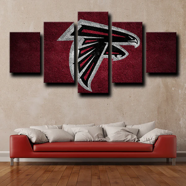 Crest Red Atlanta Falcons NFL Football Team Logo 5 Piece Canvas Wall A ...