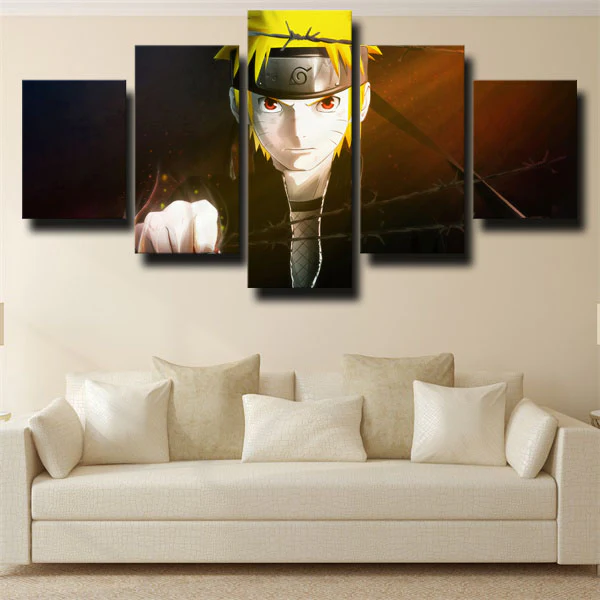 Naruto Uzumaki Anime Action Scene 5 Piece Canvas Wall Art Painting Wal ...