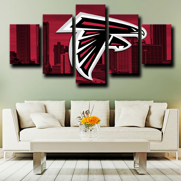 Atlanta Falcons NFL American Football Team Logo 5 Piece Canvas Wall Ar ...