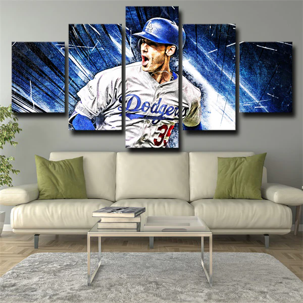 Cody Bellinger Los Angeles Dodgers Baseball Player 5 Piece Canvas Wall ...