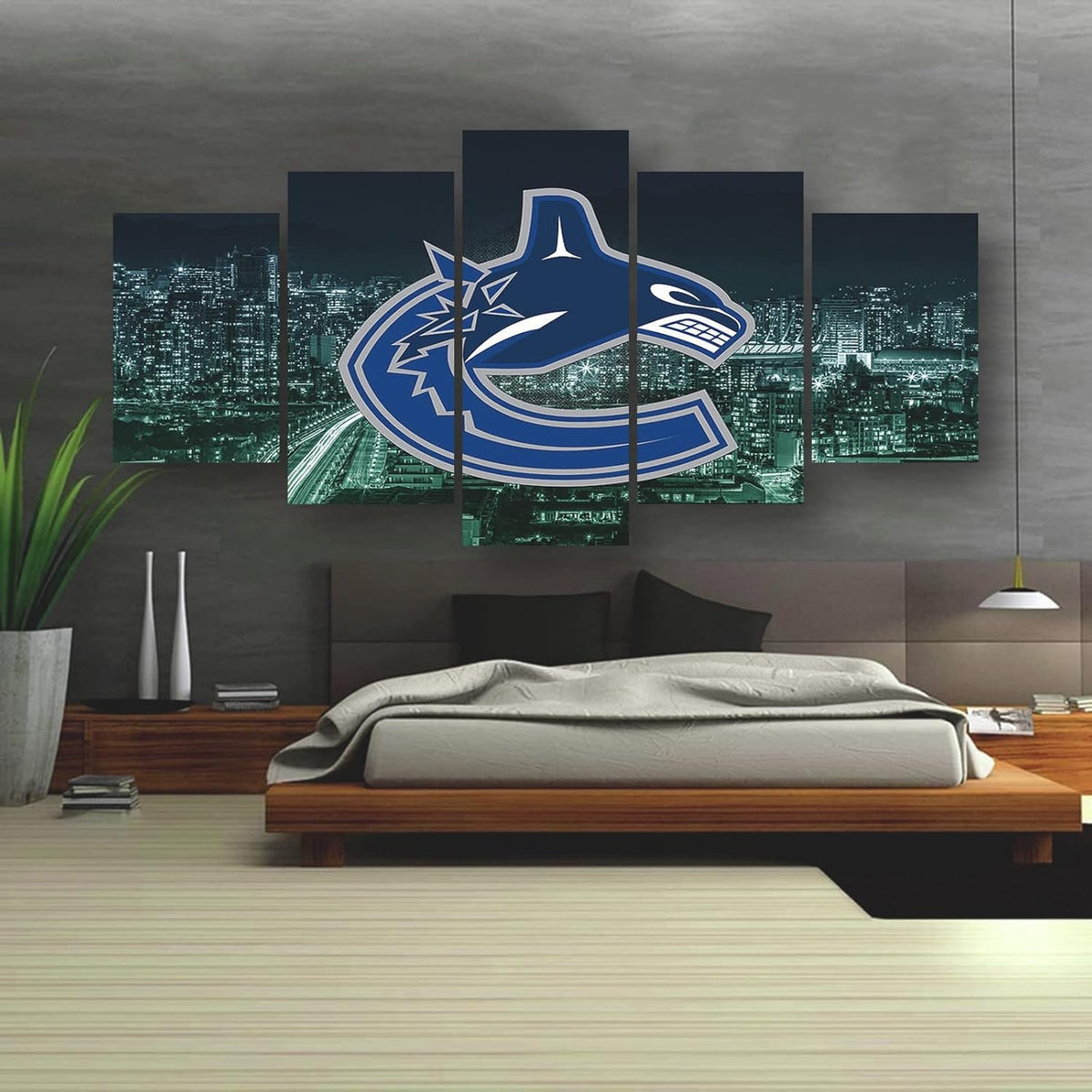 Vancouver Canucks NHL Hockey Sports 5 Piece Canvas Wall Art Painting W ...