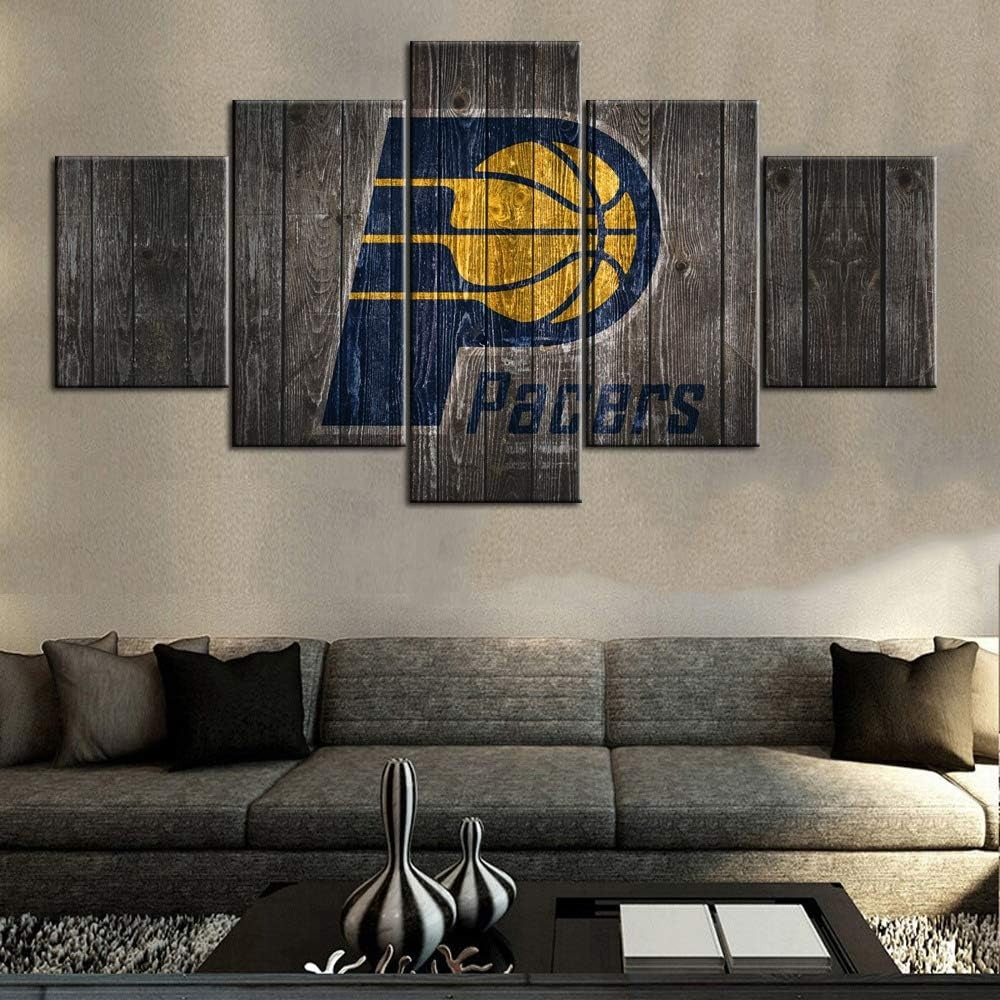 Indiana Pacers Logo NBA American Basketball Team 5 Piece Canvas Wall A ...