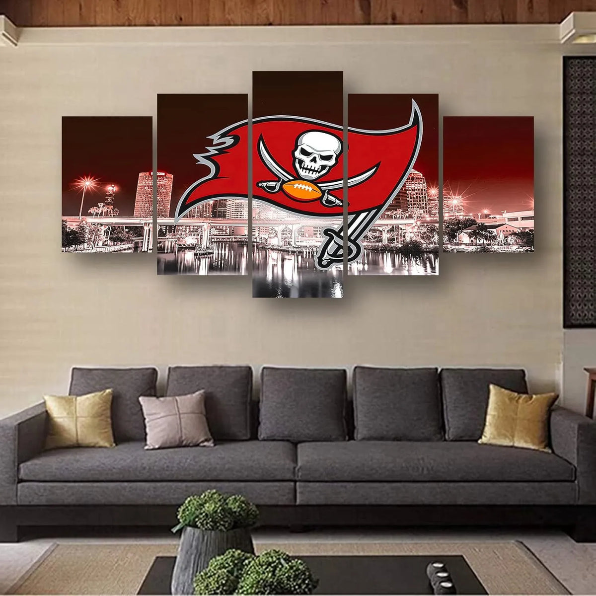 Tampa Bay Buccaneers American Football Team NFL 5 Piece Canvas Wall Ar ...