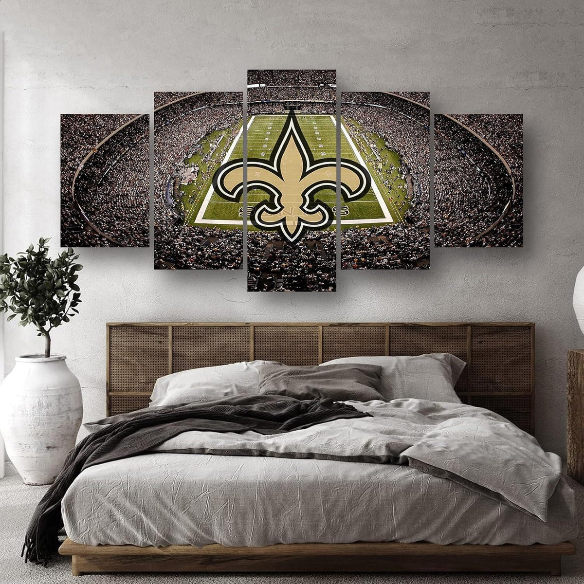 New Orleans Saints Logo & Stadium NFL Football 5 Piece Canvas Wall Art ...