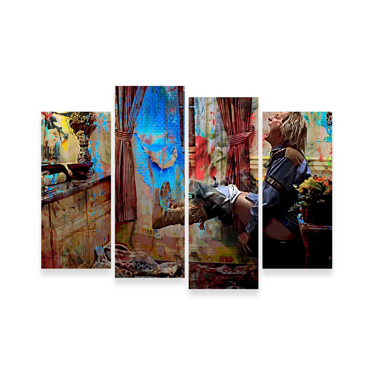 Dumb And Dumber Harry Bathroom Scene 4 Piece Canvas Wall Art Painting ...