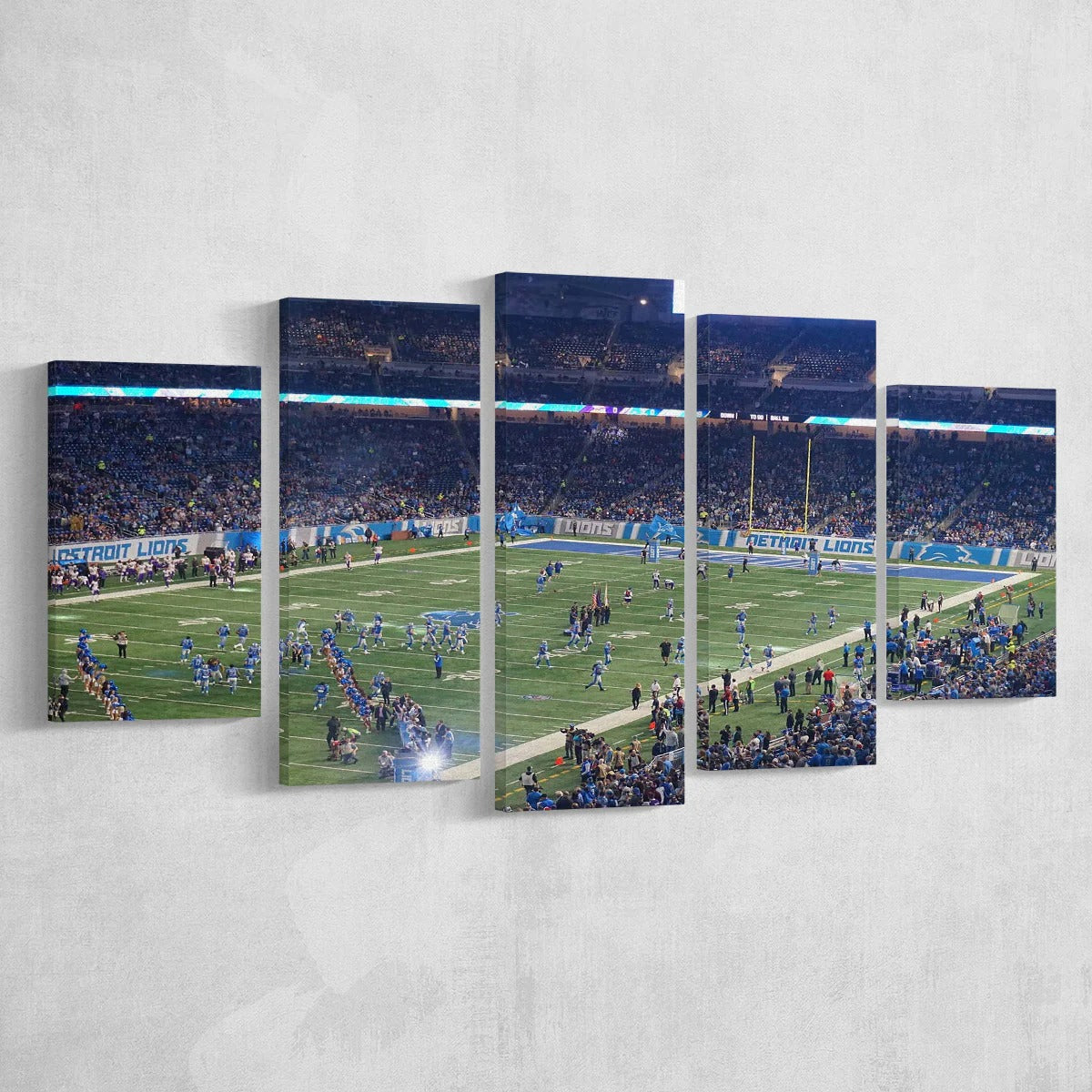 NFL Football Team Detroit Lions Ford Field Stadium 5 Piece Canvas Wall ...