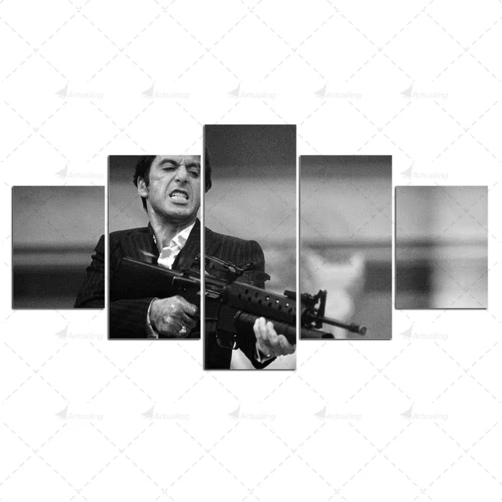 Scarface Movie Scene Tony Montana Al Pacino 5 Piece Canvas Wall Art Pa ...