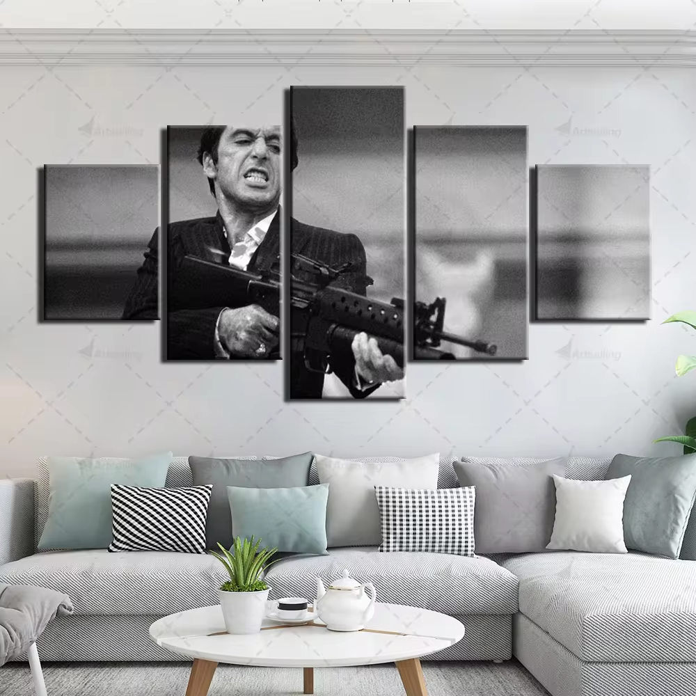 Scarface Movie Scene Tony Montana Al Pacino 5 Piece Canvas Wall Art Pa ...