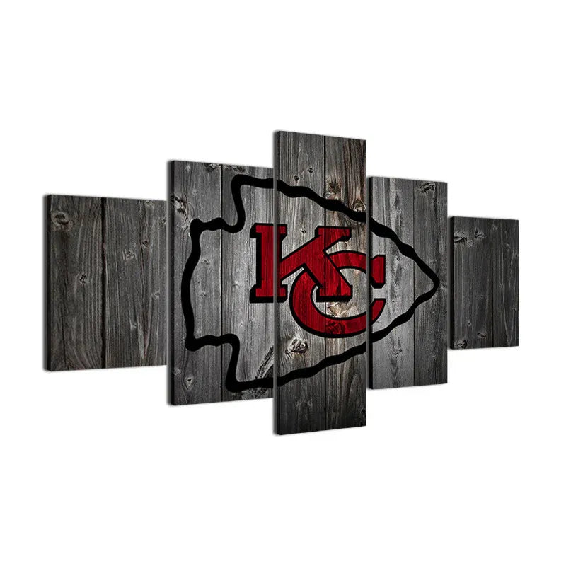 Kansas City Chiefs Football Sports Team Logo NFL 5 Piece Canvas Wall A ...