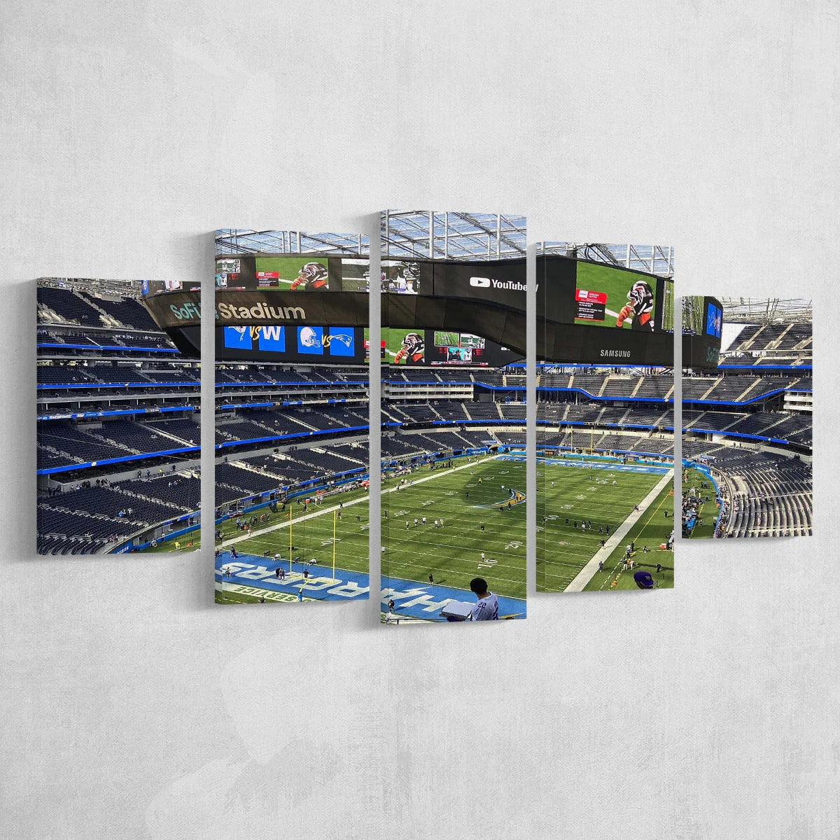 NFL Football Los Angeles Chargers SoFi Stadium 5 Piece Canvas Wall Art ...
