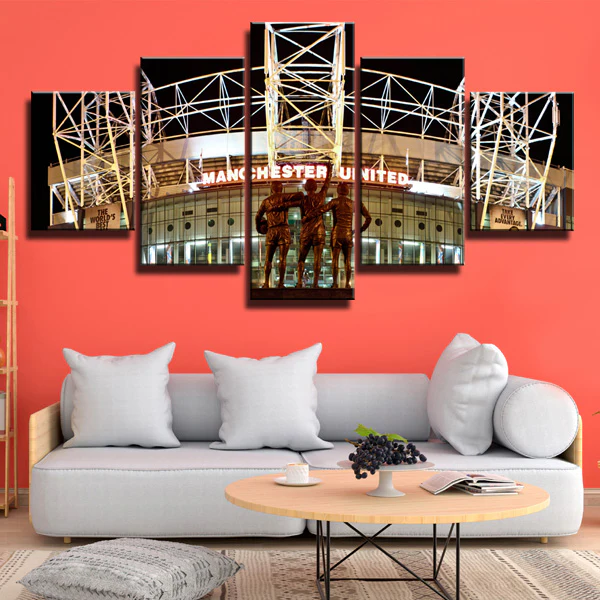 Manchester United Football Club Old Trafford Stadium 5 Piece Canvas Wa ...
