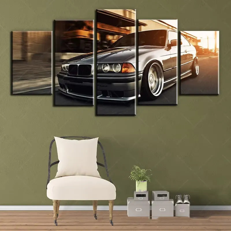 BMW E36 M3 Luxury Sports Car 5 Piece Canvas Wall Art Painting Wallpape ...