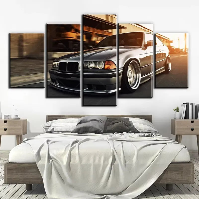 BMW E36 M3 Luxury Sports Car 5 Piece Canvas Wall Art Painting Wallpape ...