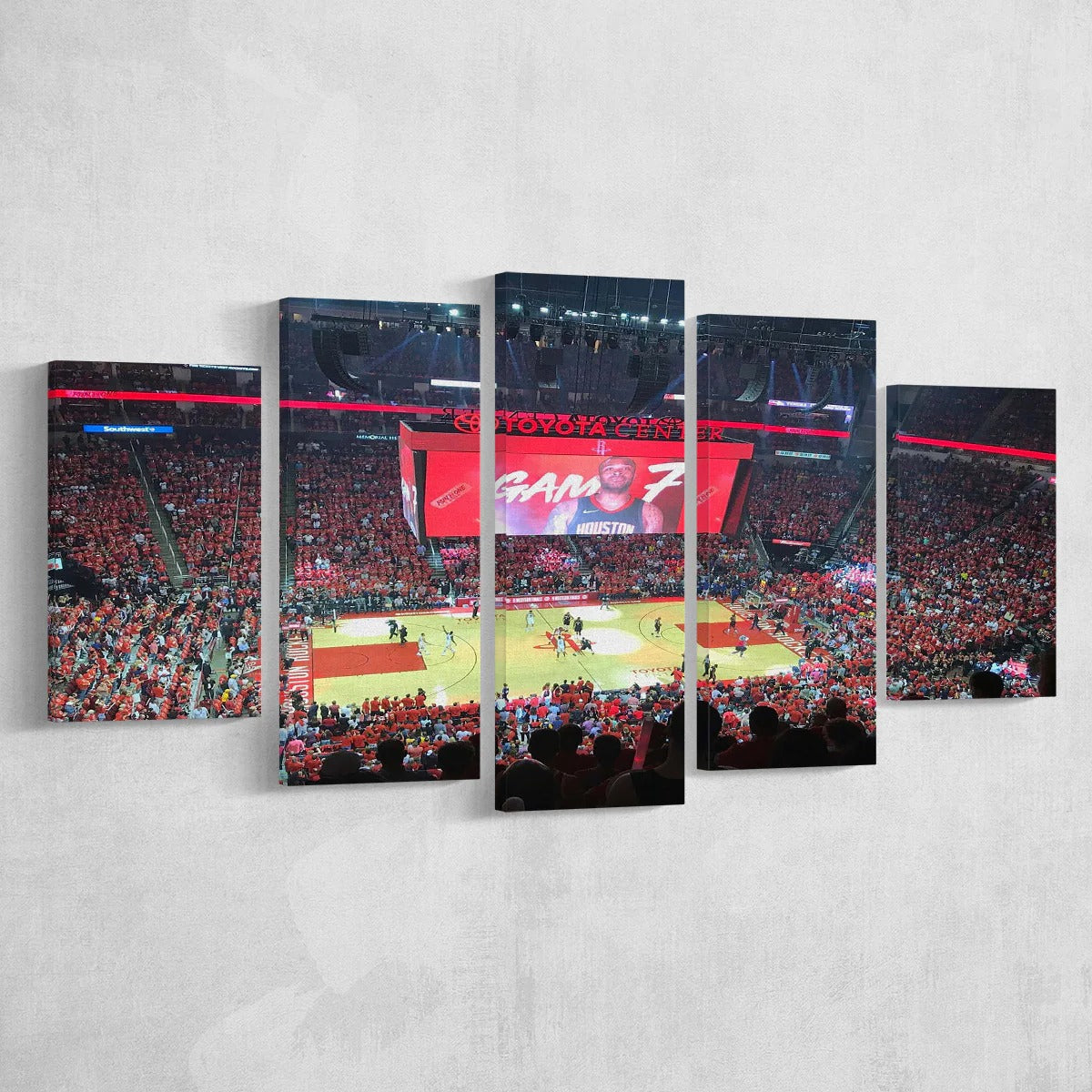 Houston Rockets Stadium Toyota Center Basketball Game 5 Piece Canvas W ...