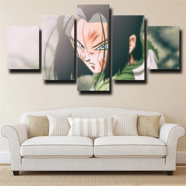 Dragon Ball Android 17 Anime Action Scene Character 5 Piece Canvas Wal ...