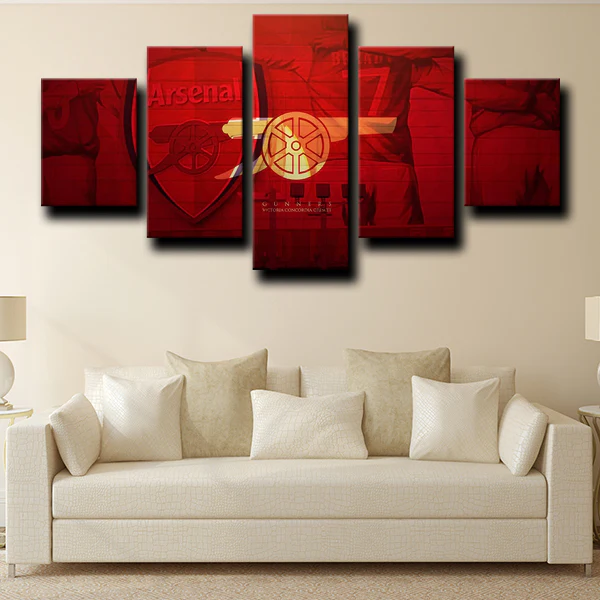 Arsenal FC Soccer Football Sports Team Logo 5 Piece Canvas Wall Art Pa ...