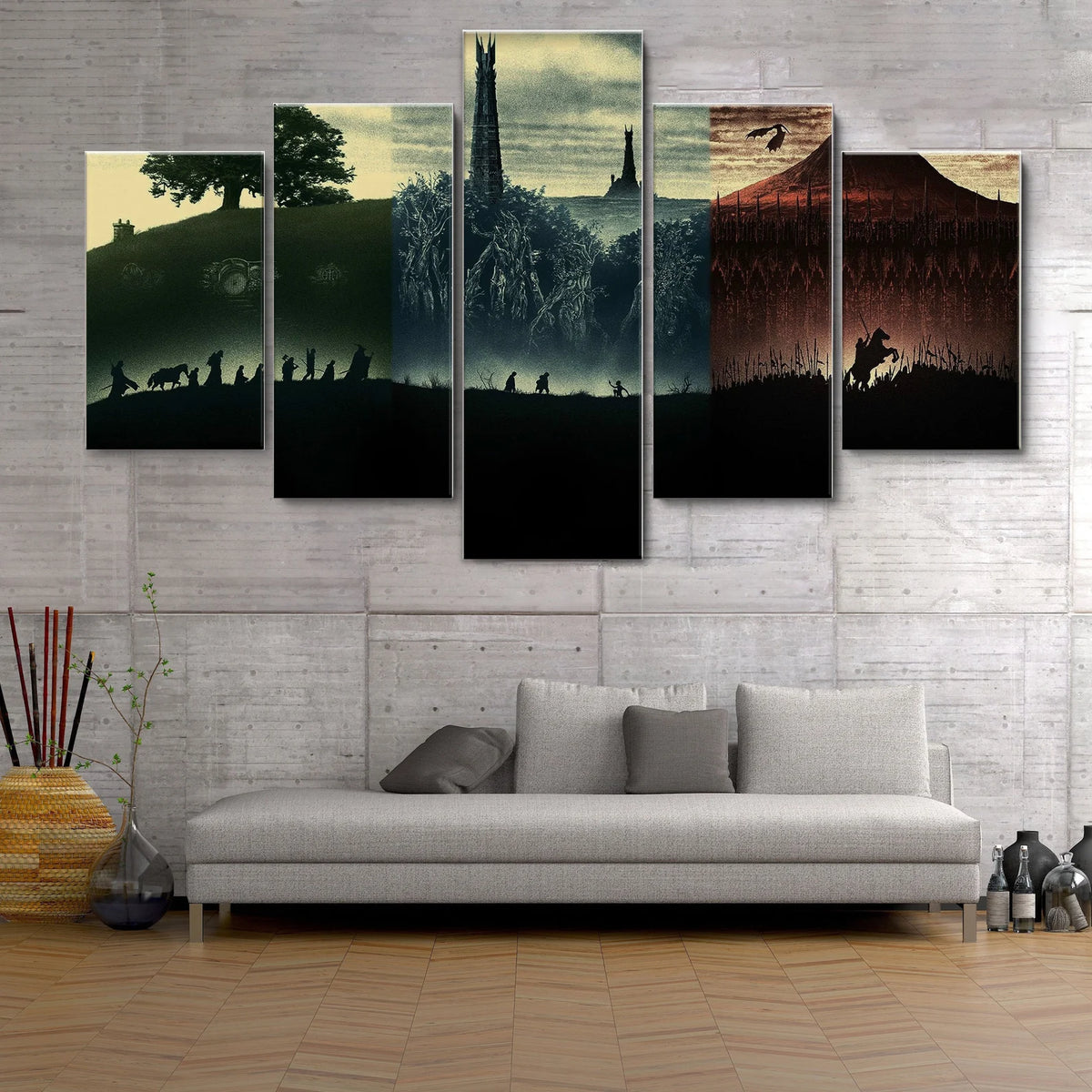 Lord Of The Rings Trilogy LOTR 5 Piece Canvas Wall Art Painting Wallpa ...