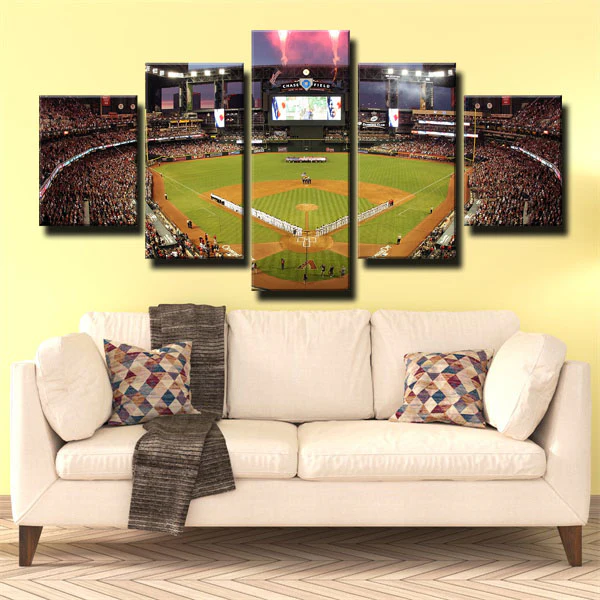 Arizona Diamondbacks Stadium MLB Baseball Team 5 Piece Canvas Wall Art ...