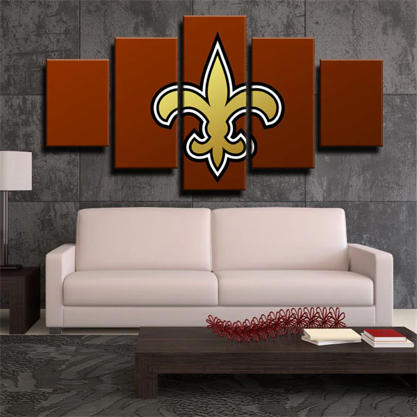 New Orleans Saints NFL Football Sports Team Logo 5 Piece Canvas Wall A ...