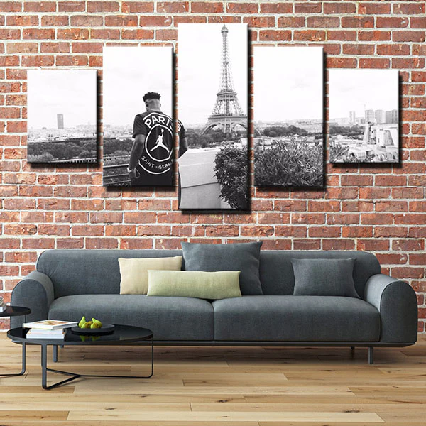 Paris Saint-Germain PSG Football Club Eiffel Tower 5 Piece Canvas Wall ...