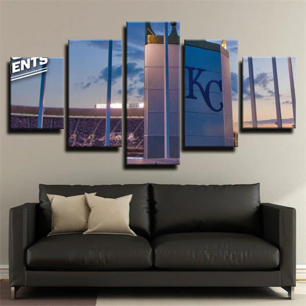 MLB Baseball Team Kansas City Royals Stadium View 5 Piece Canvas Wall ...