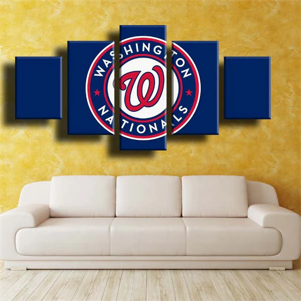 Washington Nationals MLB Baseball Sports Team Logo 5 Piece Canvas Wall ...