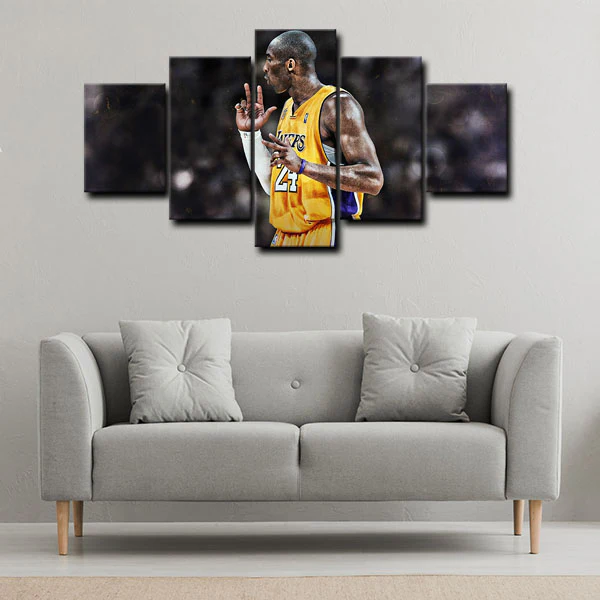 NBA Basketball Legend Kobe Bryant Los Angeles Lakers 5 Piece Canvas Wa ...