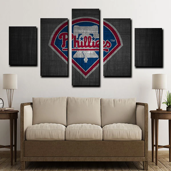 Philadelphia Phillies MLB Baseball Sports Team Logo 5 Piece Canvas Wal ...