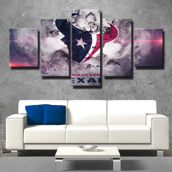 Houston Texans NFL Football Sports Team Logo Split 5 Piece Canvas Wall ...