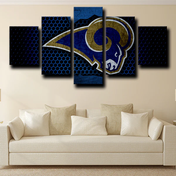 NFL American Football Team Logo Los Angeles Rams 5 Piece Canvas Wall A ...