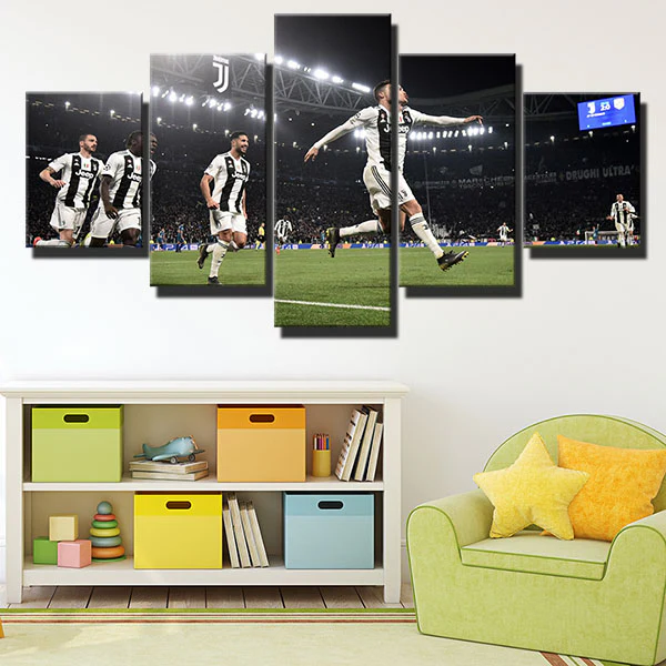 Serie A Team Juventus Players Celebrating Victory 5 Piece Canvas Wall ...