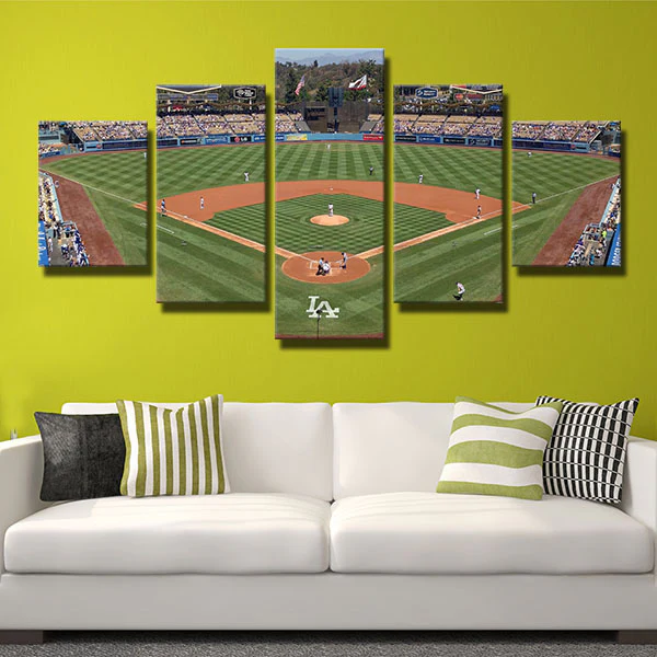 Los Angeles Dodgers MLB Baseball Dodge Stadium 5 Piece Canvas Wall Art ...