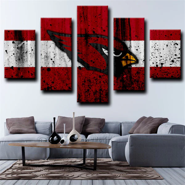 NFL Football Sports Team Arizona Cardinals Logo 5 Piece Canvas Wall Ar ...