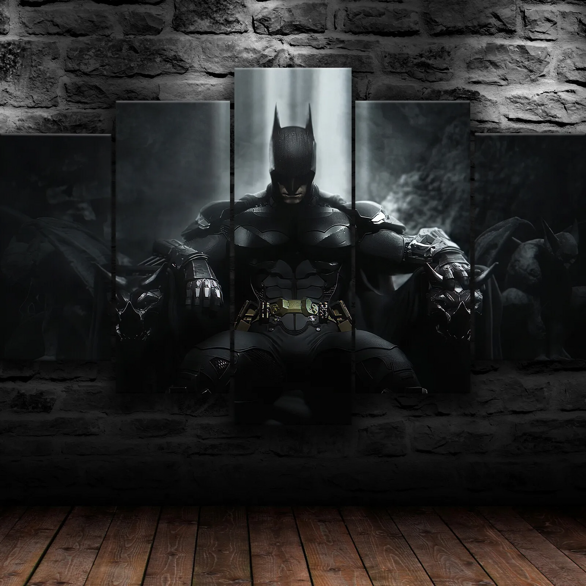 Batman Dark Knight Gothic 5 Piece Canvas Wall Art Painting Wallpaper P ...